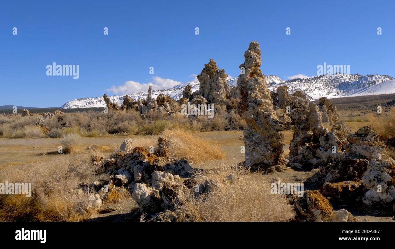 Tufa towers columns of limestone at Mono Lake Stock Photo - Alamy