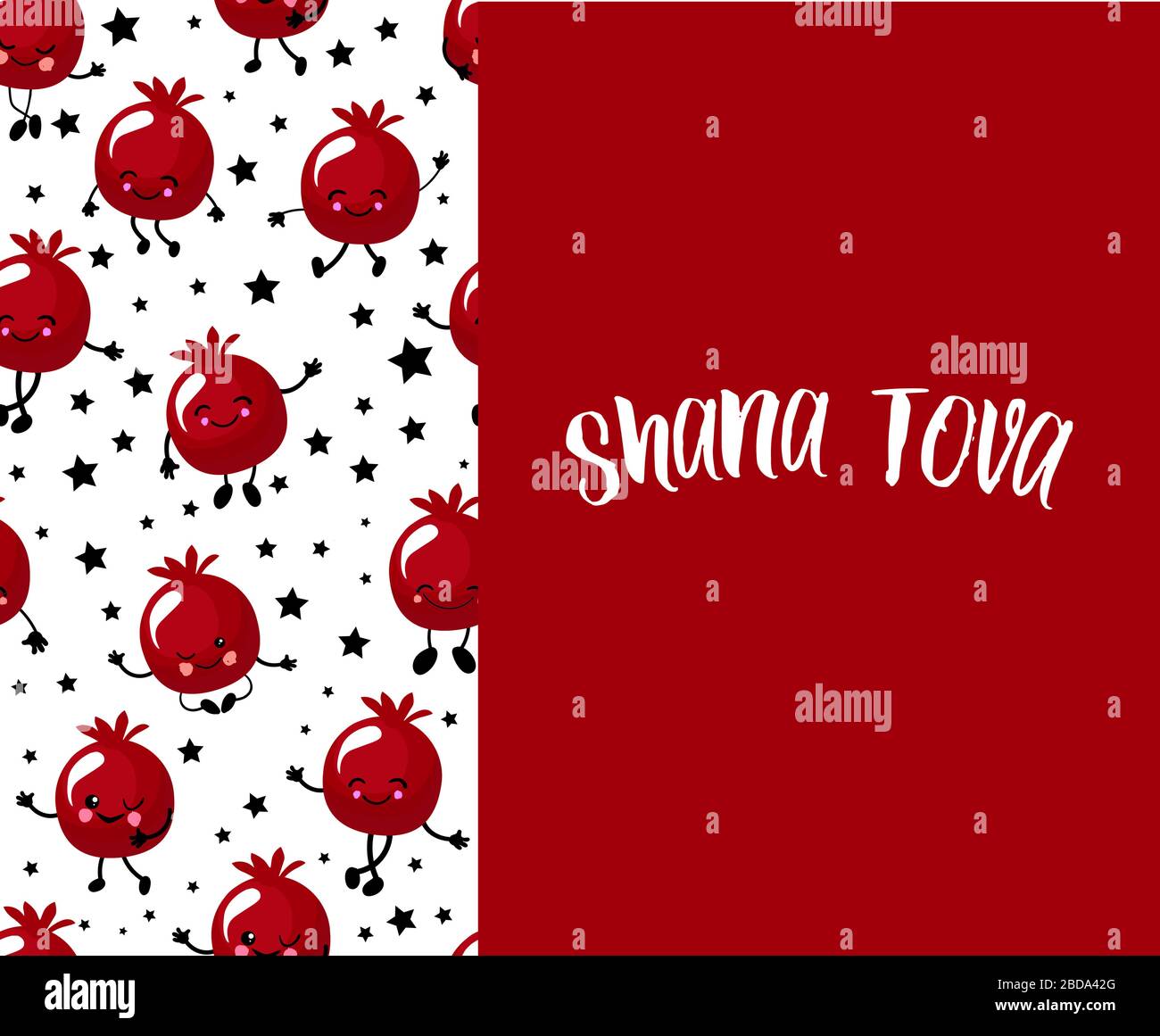 Shana Tova - handwritten modern lettering with pomegranate. Jewish New ...