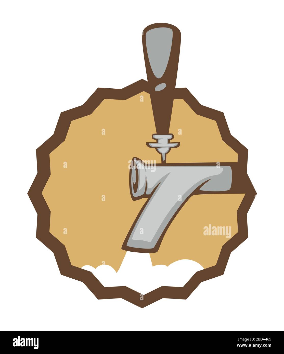 Natural beer brewery emblem, crafted organic alcohol vector Stock ...