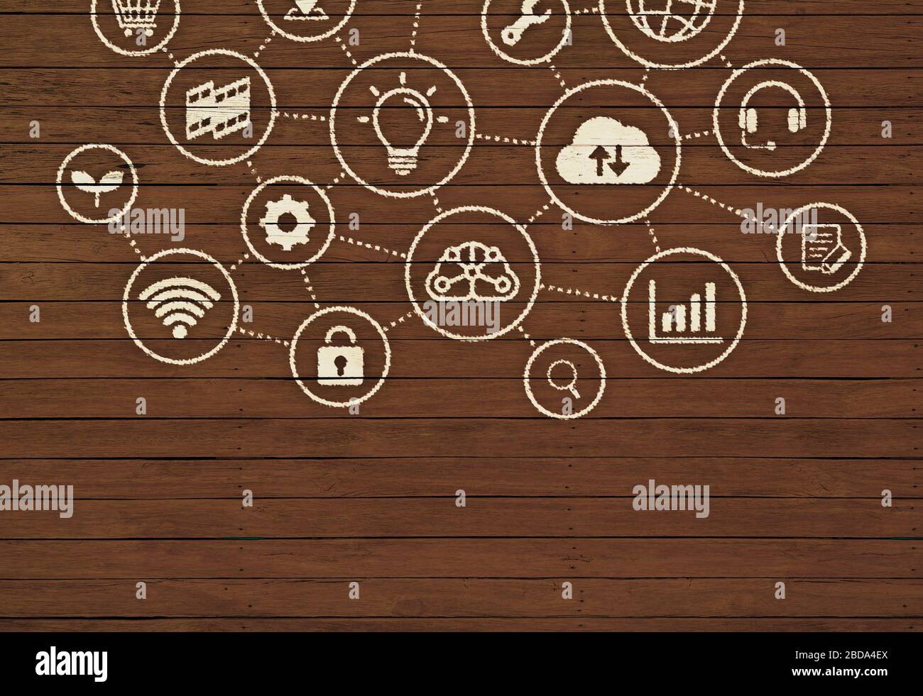 Global network image icon sketch with wooden background Stock Photo - Alamy