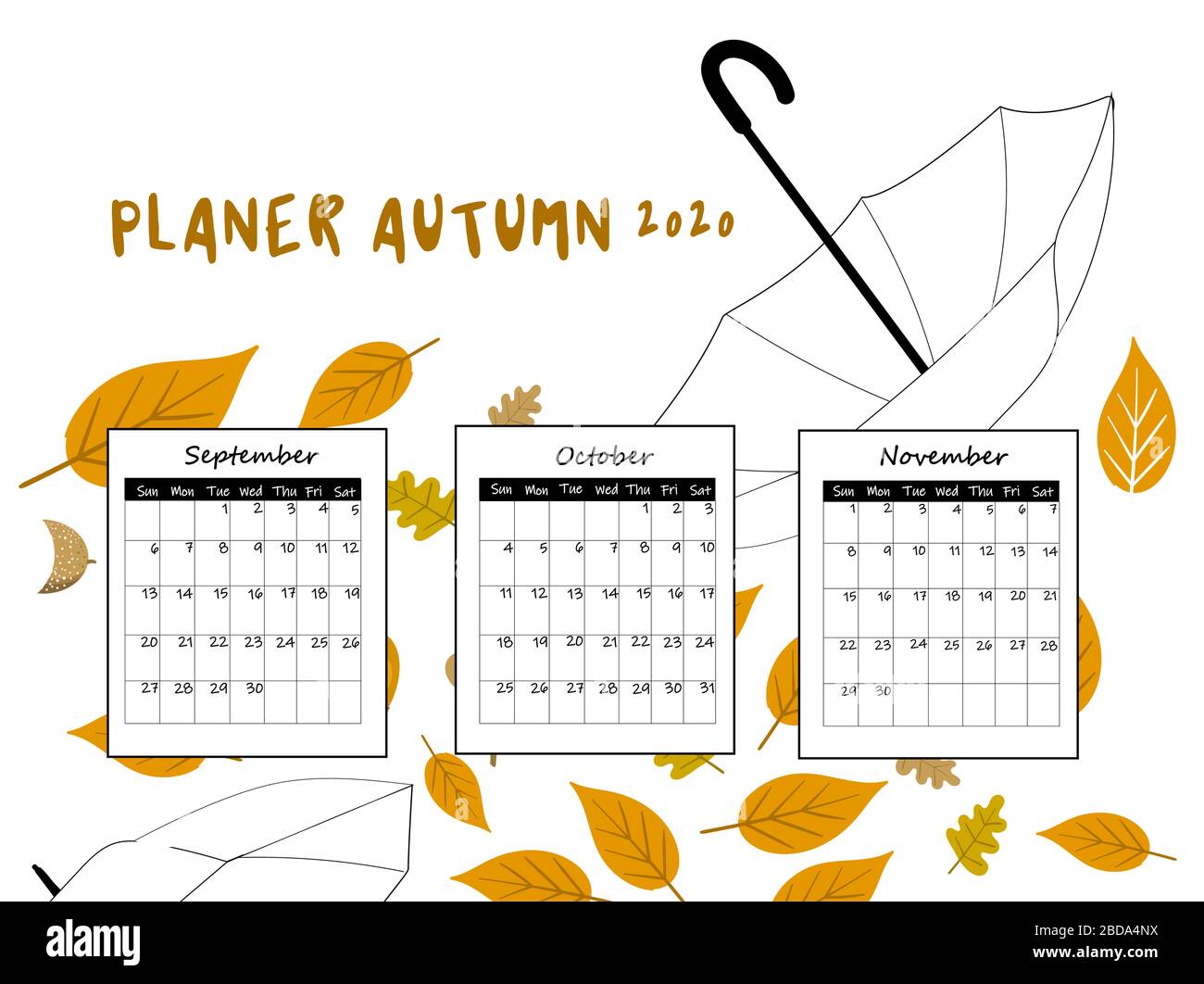 Glider 2020 autumn for three months September, November, December ...