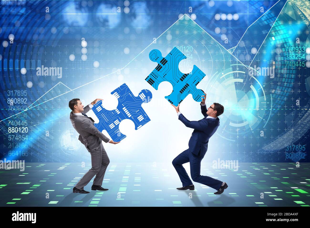 The digital transformation concept with jigsaw puzzle Stock Photo - Alamy