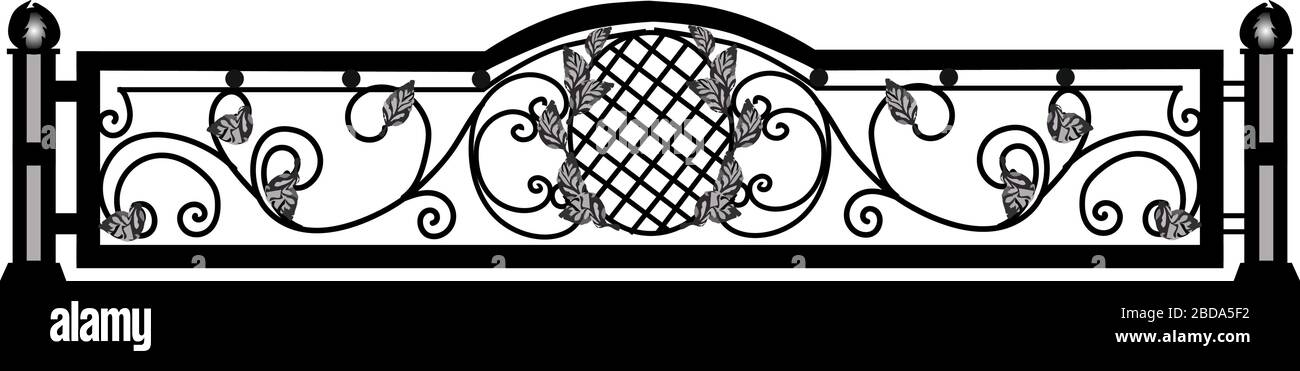 Interior and exterior design. Forged items. The fence is metal ...