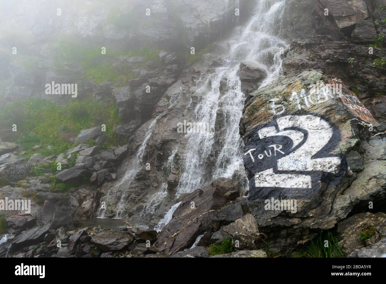 Balea waterfall from Fagaras Mountains, Transfagarasan, Romania Stock ...