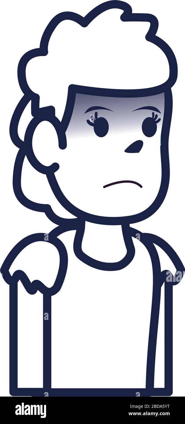 Girl cartoon with fever line style icon design of Medical care health ...