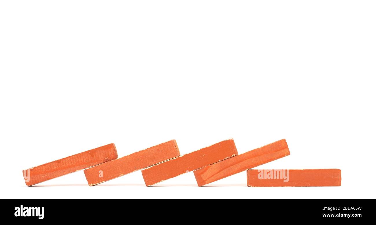 Vintage orange building blocks isolated on white background Stock Photo ...