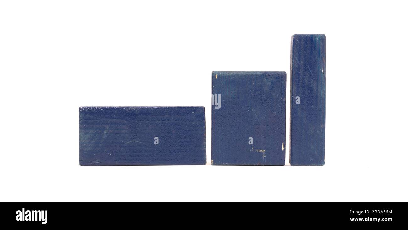 Vintage blue building blocks isolated on white background Stock Photo ...