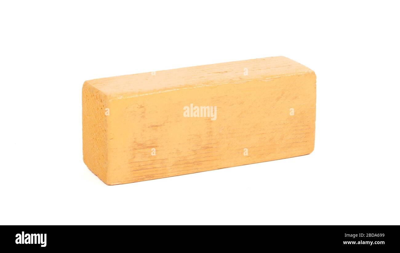 Vintage orange building block isolated on white background Stock Photo ...
