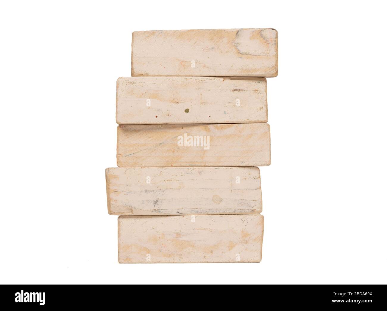 Vintage white building blocks isolated on white background Stock Photo ...