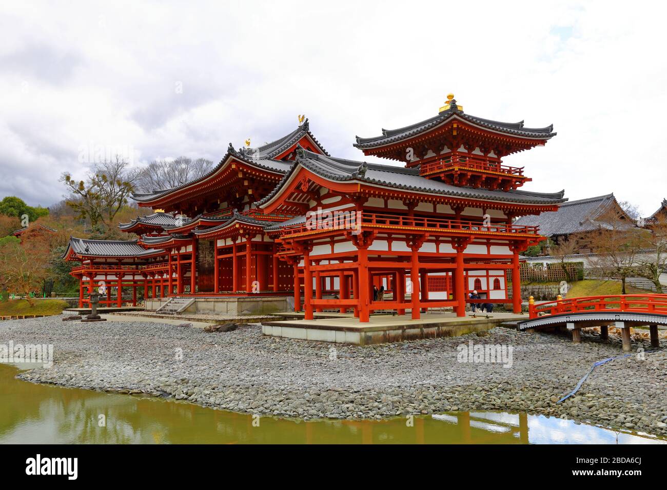 Traditional Japanese architecture in the Byodoin Complex at the city of ...