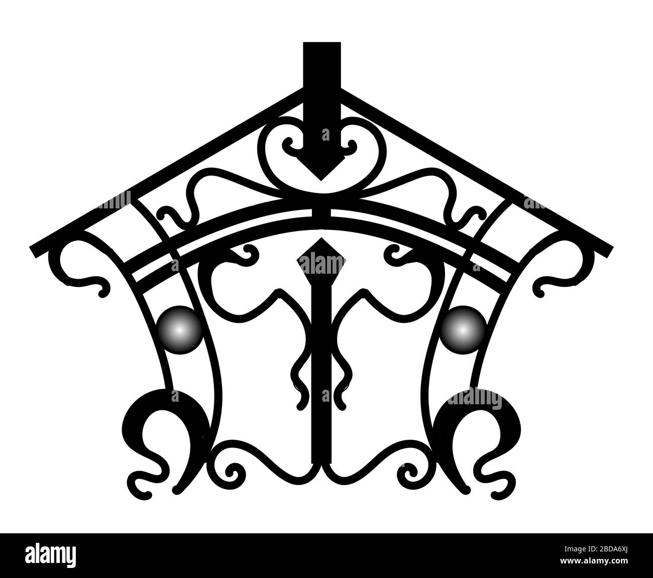 Interior and exterior design. Forged items. The fence is metal ...