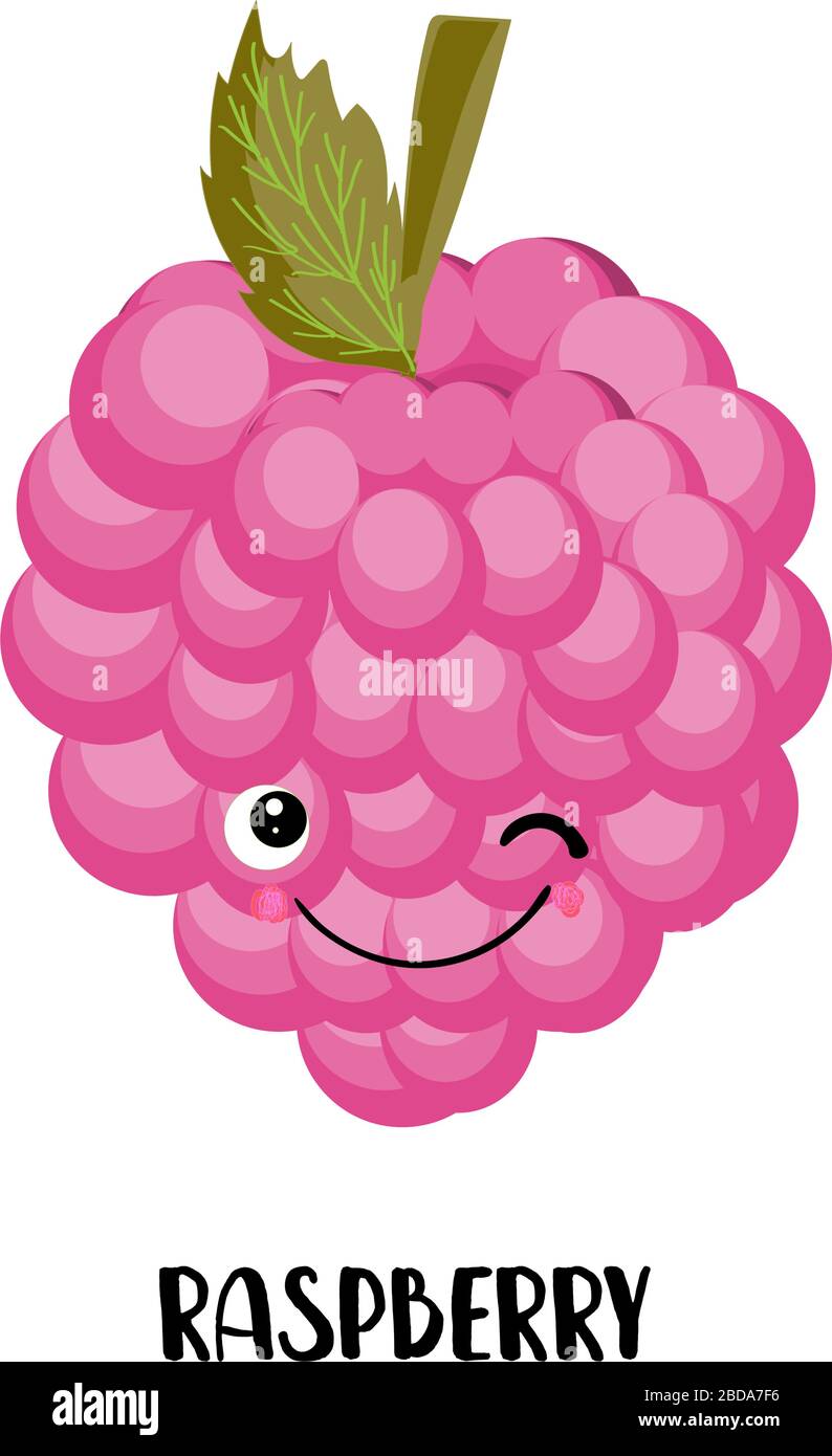 Berry raspberry character on a white background. Funny pictures for ...