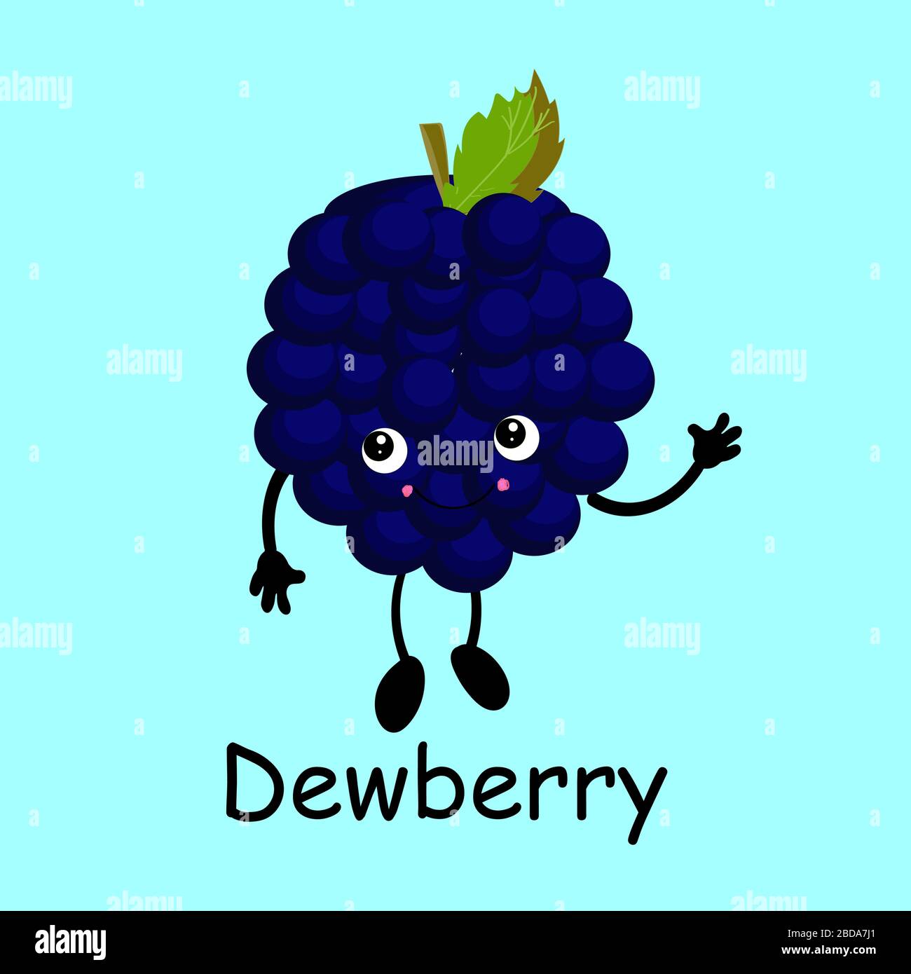 Hi, I'm a dewberry. Greeting card with berries for children. Kawaii ...