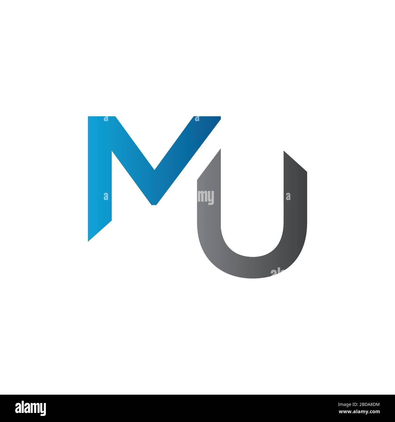 Initial MU letter Logo Design vector Template. Abstract Letter MU logo ...