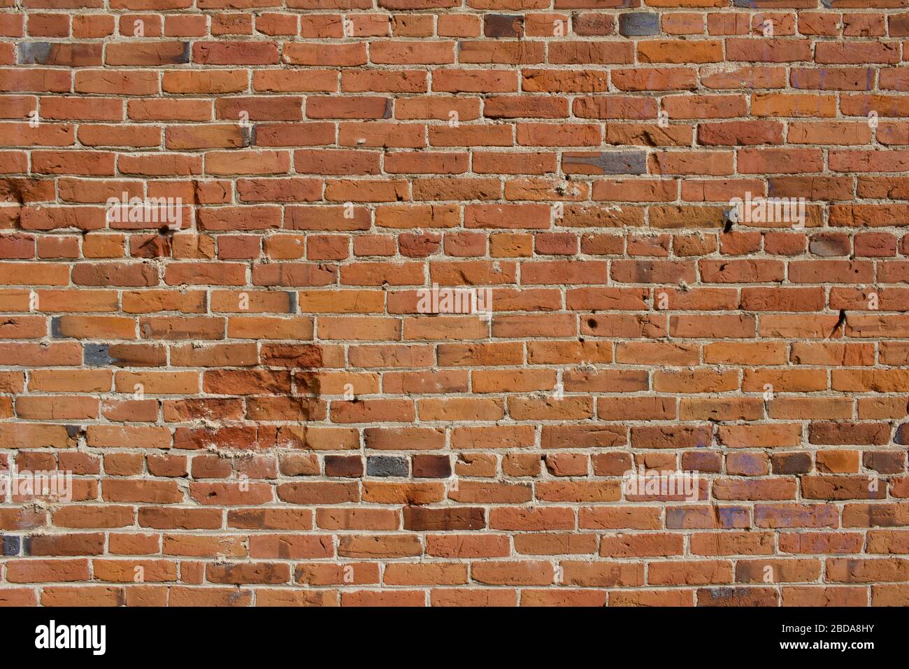 Antique red and brown exterior clay brick wall texture background, with ...