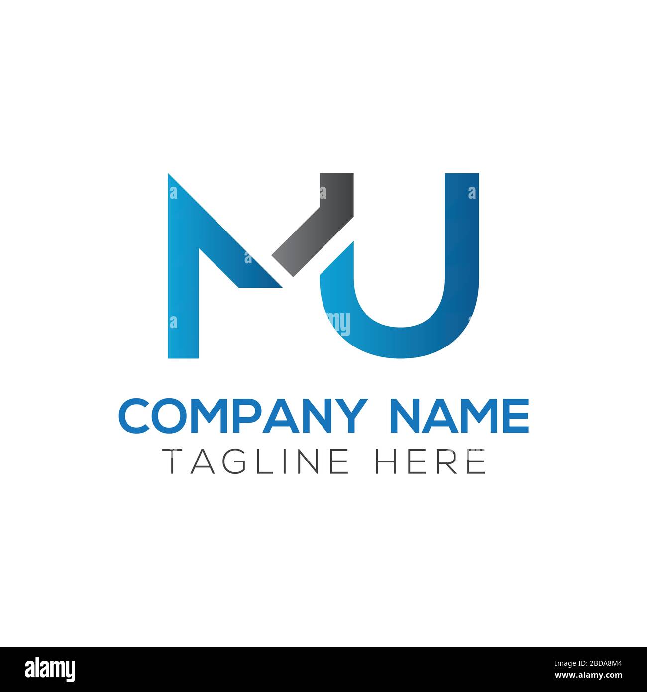 Initial MU letter Logo Design vector Template. Abstract Letter MU logo ...