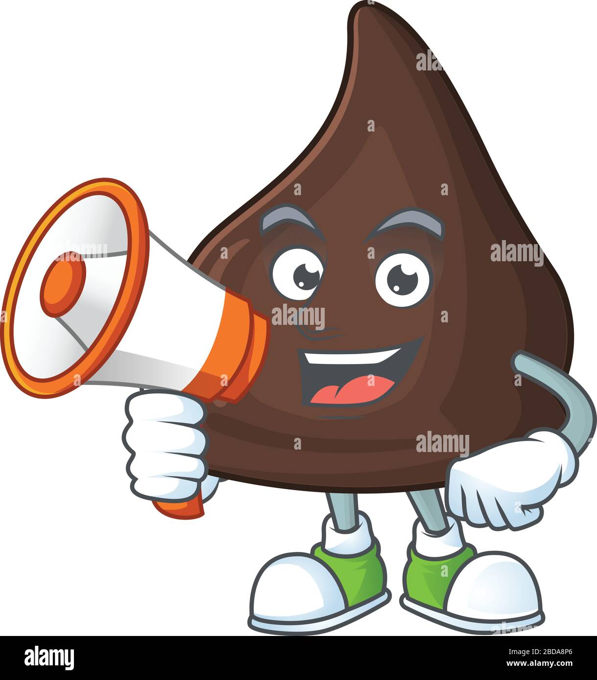 A picture of chocolate conitos cartoon design style speaking on a ...