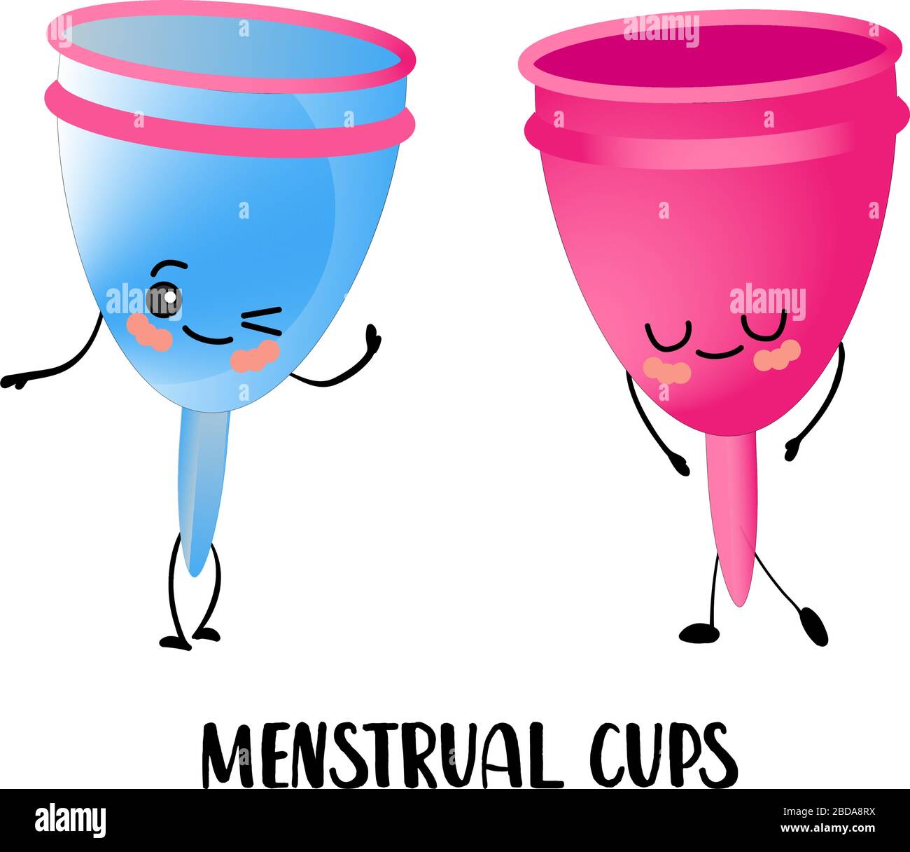 Menstrual cup. Pink color. Isolated on a white background ...