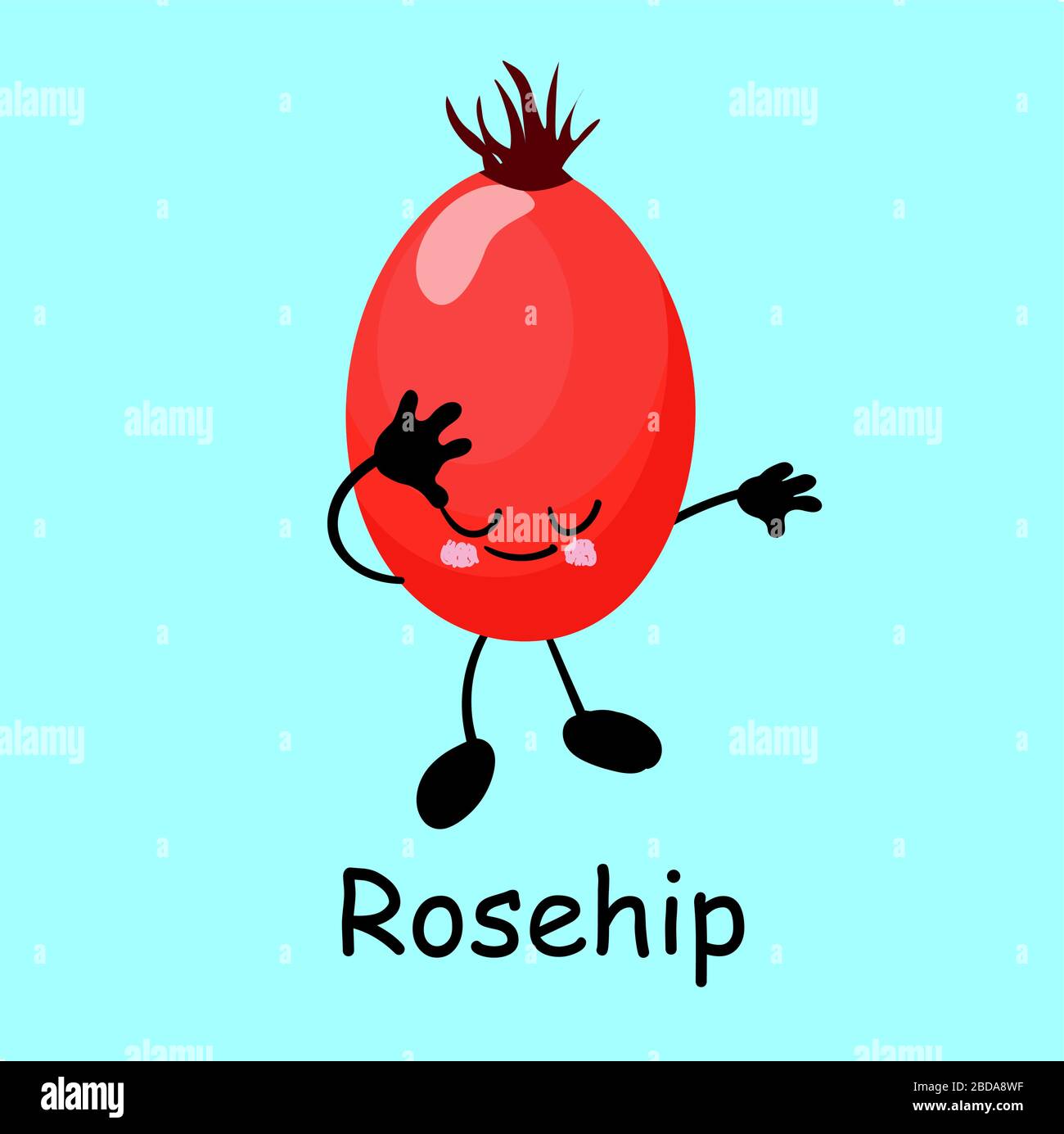 Rosehip berry on a white background. Vector illustration. Logo Stock ...