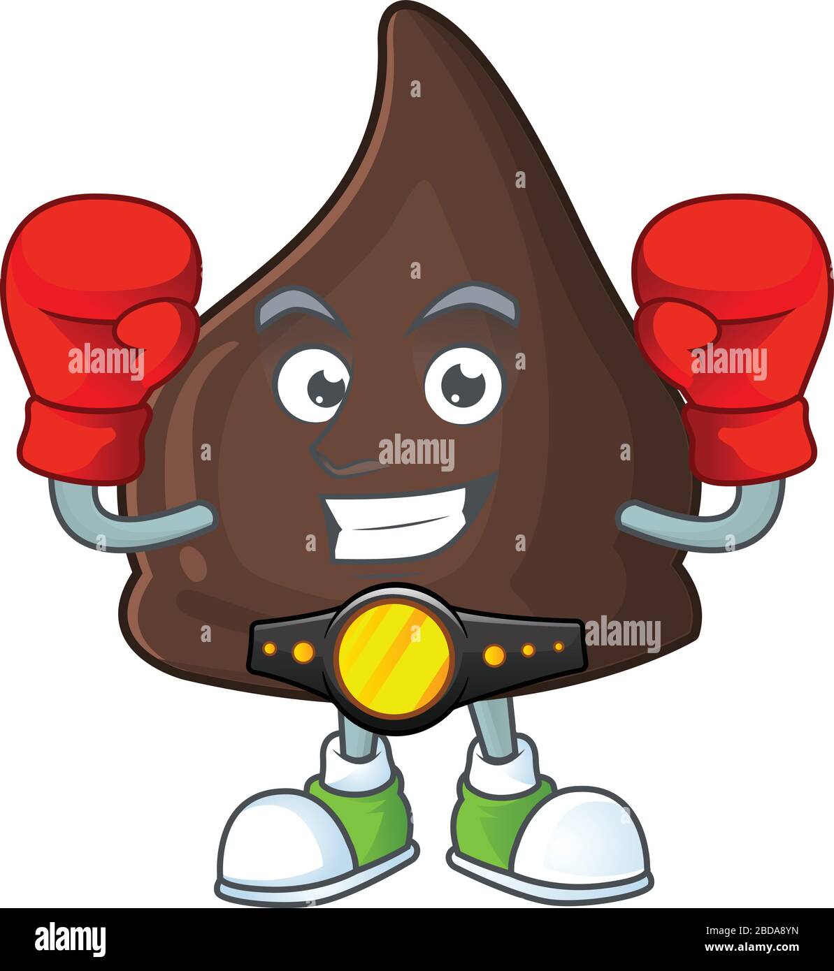 A sporty chocolate conitos boxing athlete cartoon mascot design style ...