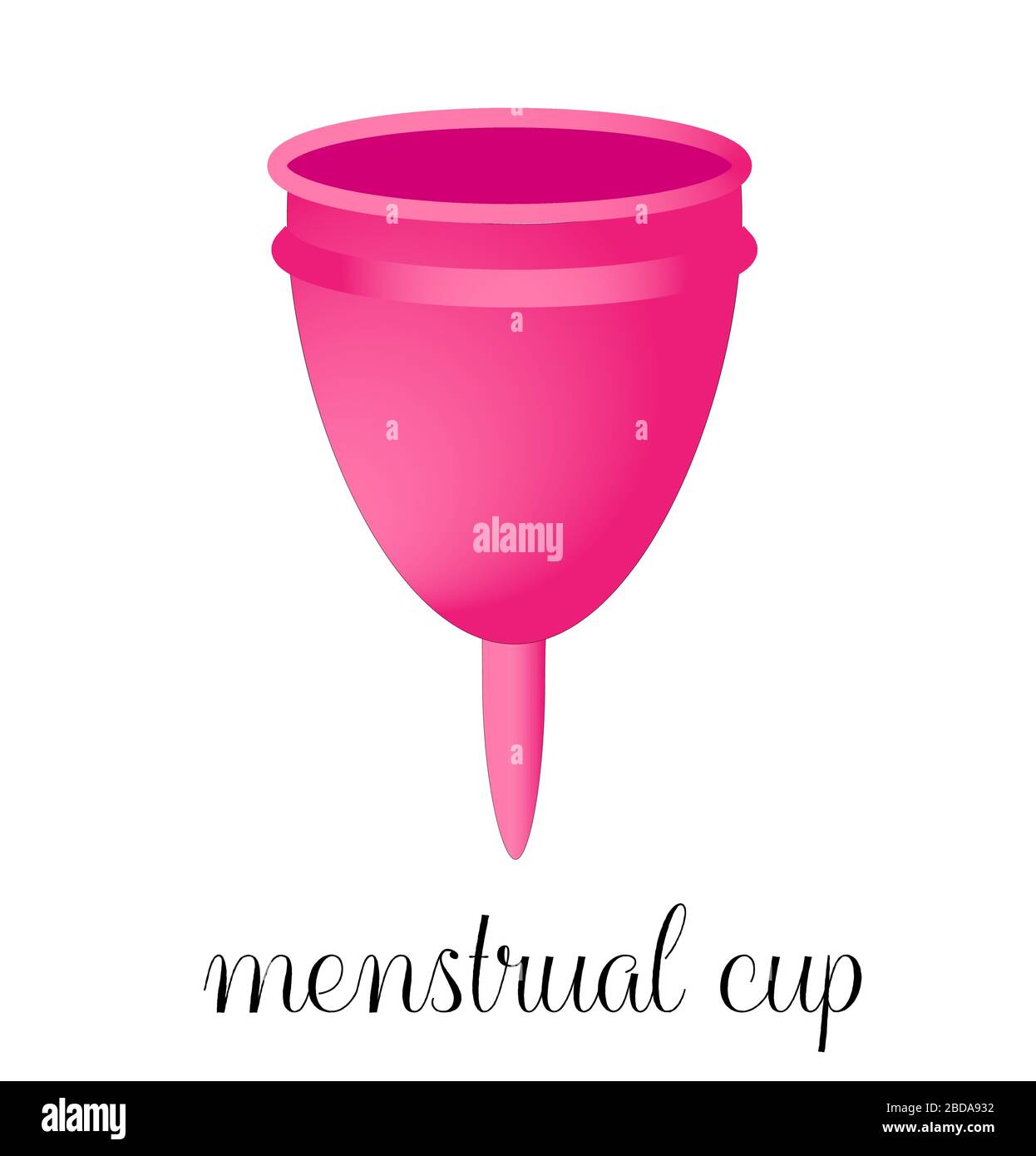 Menstrual cup. Pink color. Isolated on a white background ...