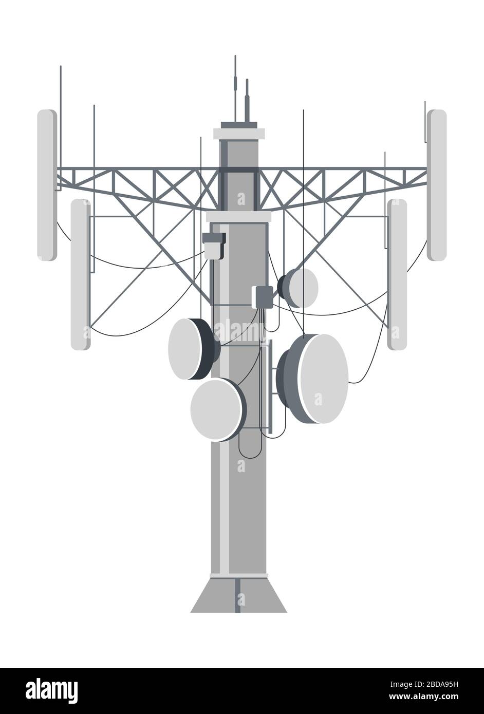 Station receiving signals and waves, transmitter tower construction Stock Vector Image & Art - Alamy