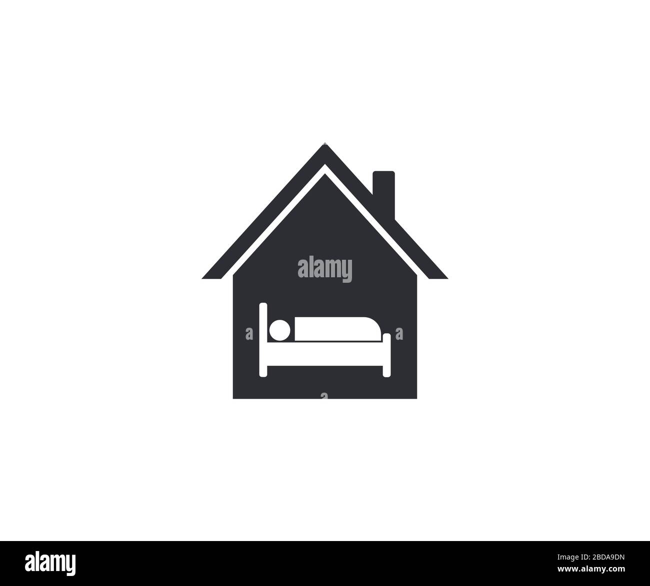 Stay home icon. Vector illustration, flat design Stock Vector Image ...