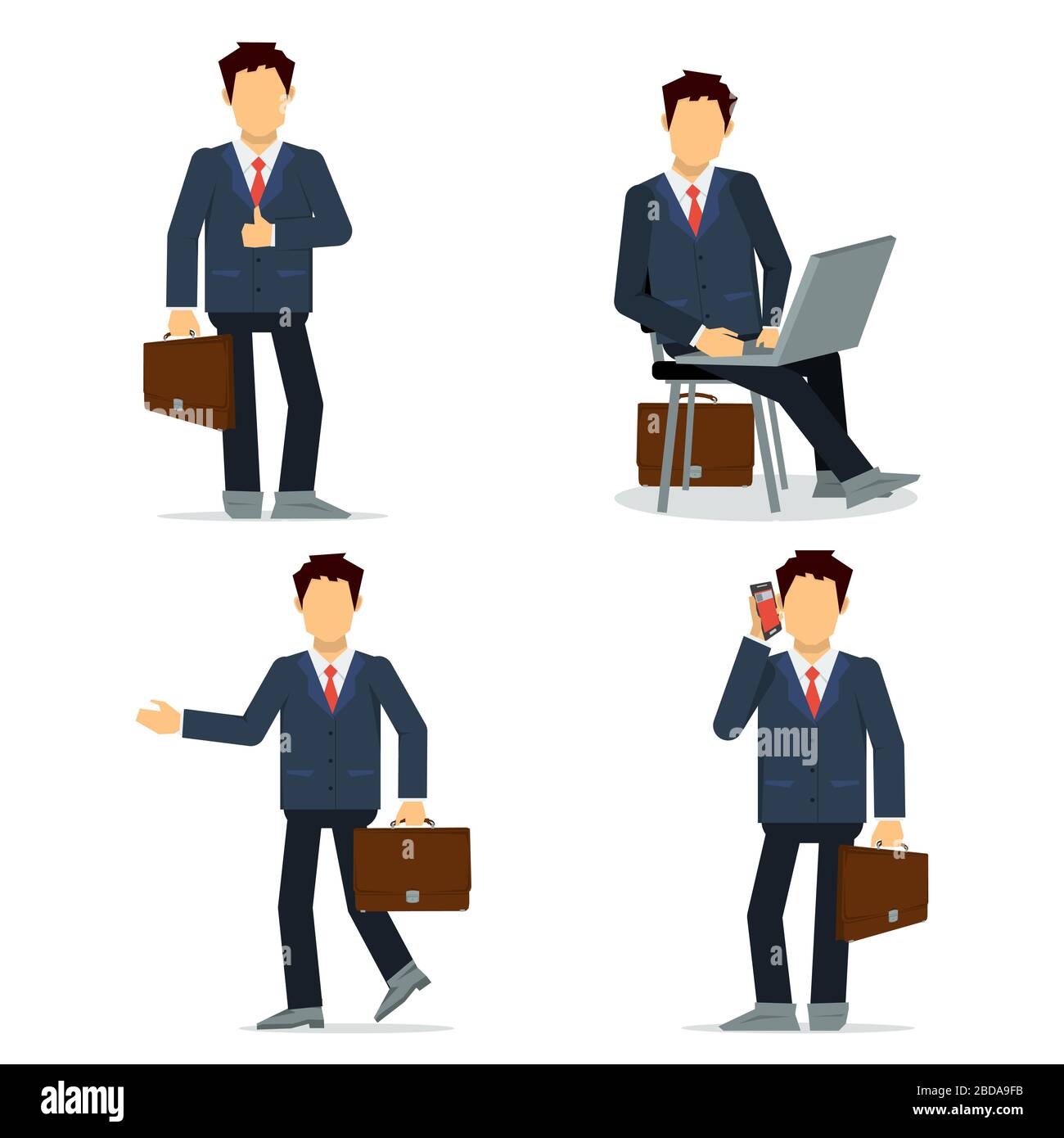Briefcase character Stock Vector Images - Alamy