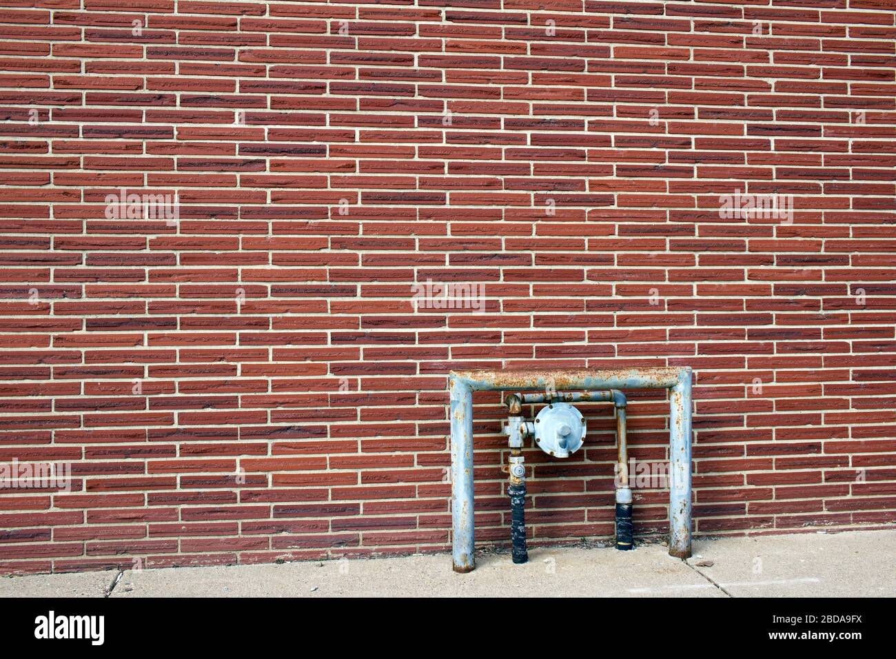 Vintage red color rustic texture brick wall background with striped ...