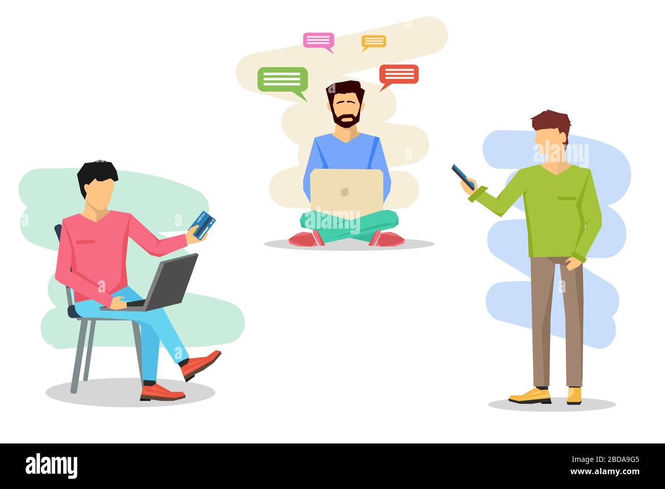 Modern devices online communication Stock Vector Images - Alamy