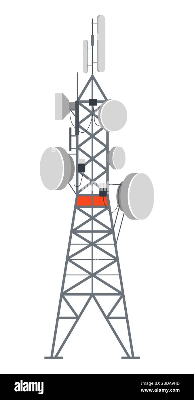 Tower station with dishes, internet or phone connection Stock Vector Image & Art - Alamy
