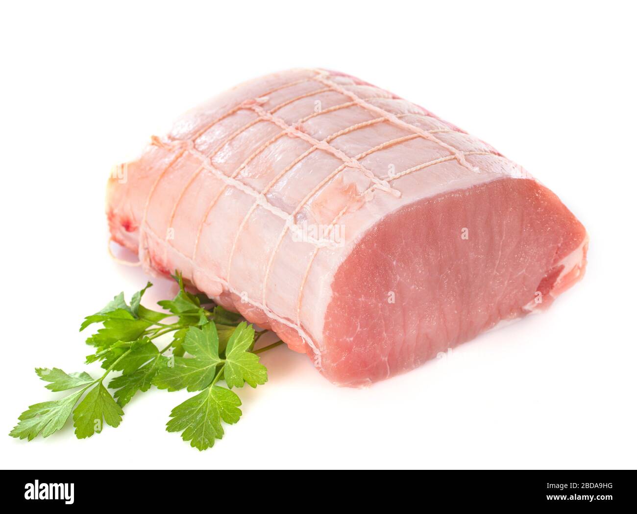pork roast in front of white background Stock Photo - Alamy