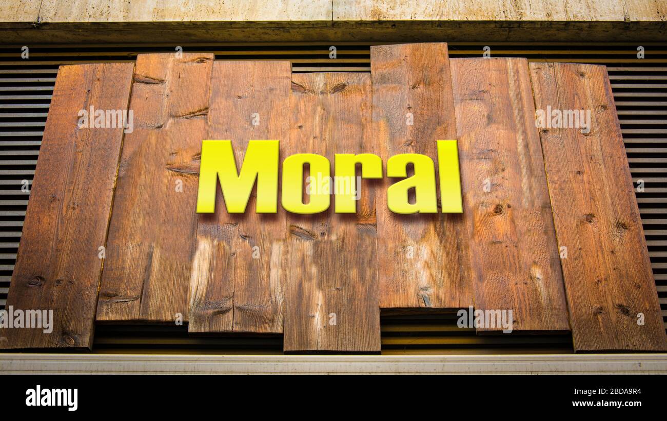 Street Sign the Direction Way to Moral Stock Photo - Alamy