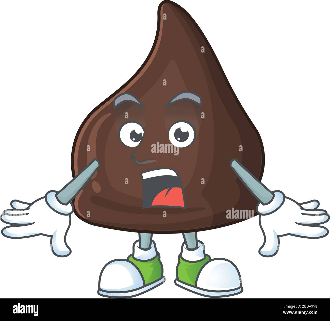 A cartoon design of chocolate conitos showing an amazed gesture Stock ...
