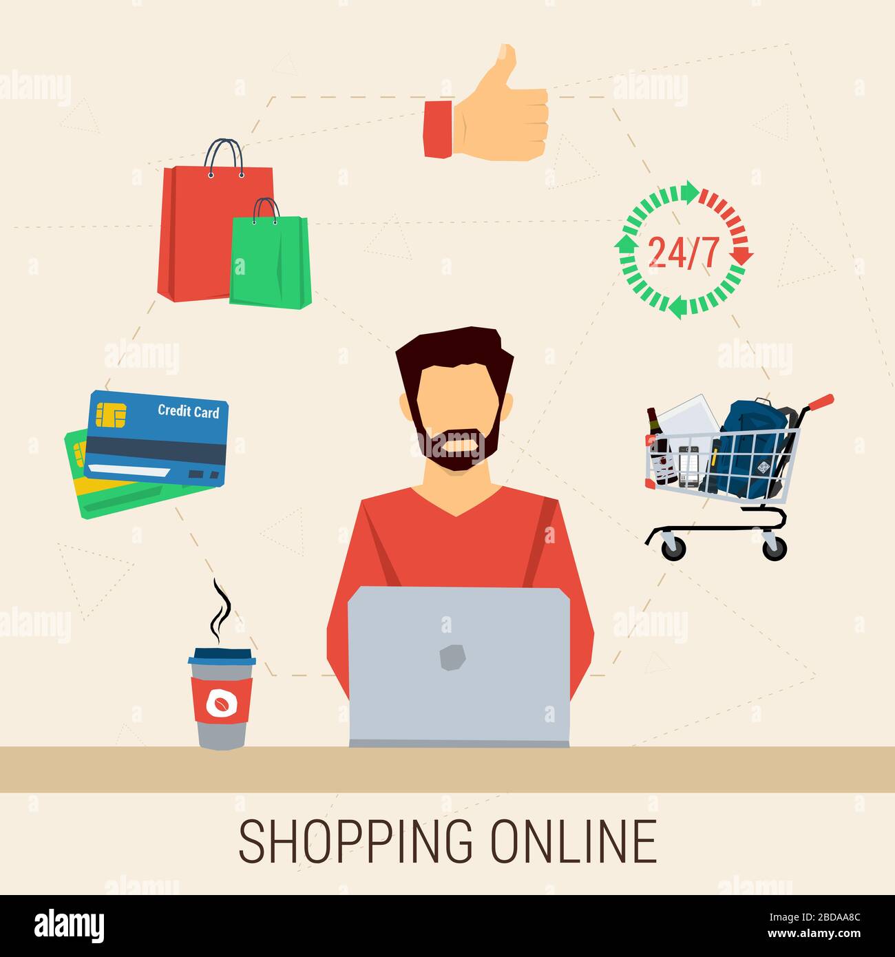 Man mobile phone laptop Stock Vector Images - Alamy