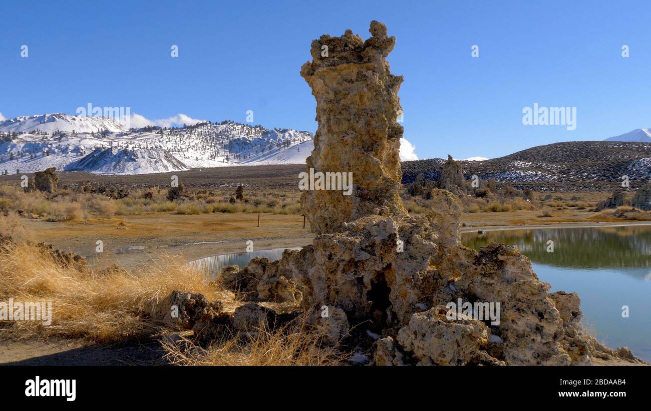 Tufa towers columns of limestone at Mono Lake Stock Photo - Alamy