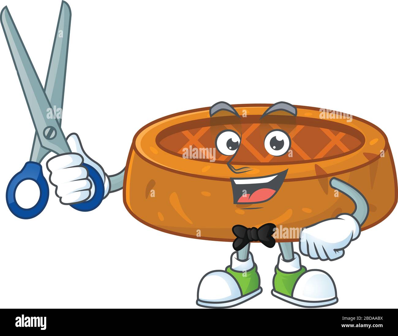 Cute Barber peanut cookies cartoon character style with scissor Stock ...