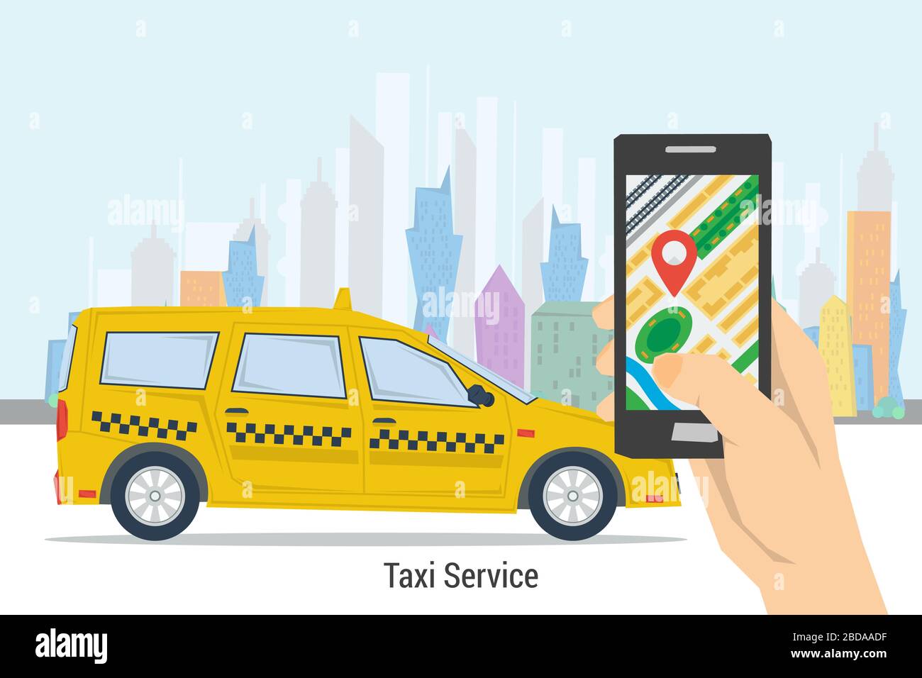 Car driver using mobile Stock Vector Images - Alamy