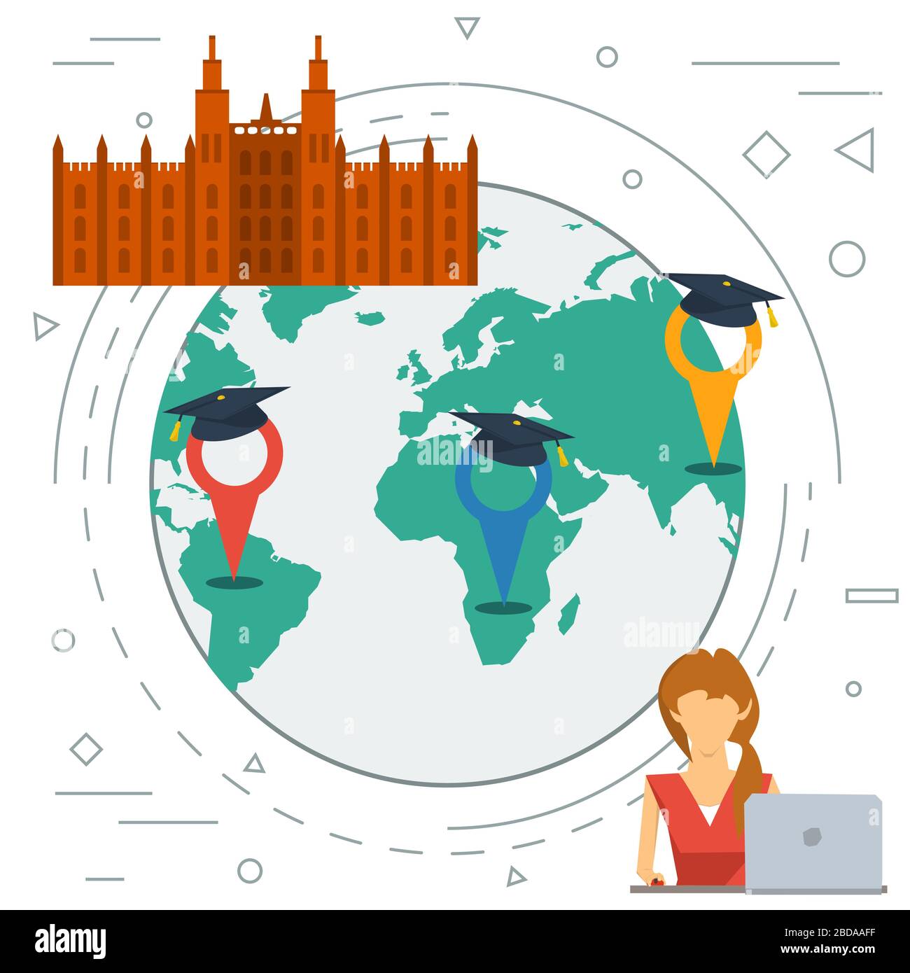 Learning process online education Stock Vector Images - Alamy