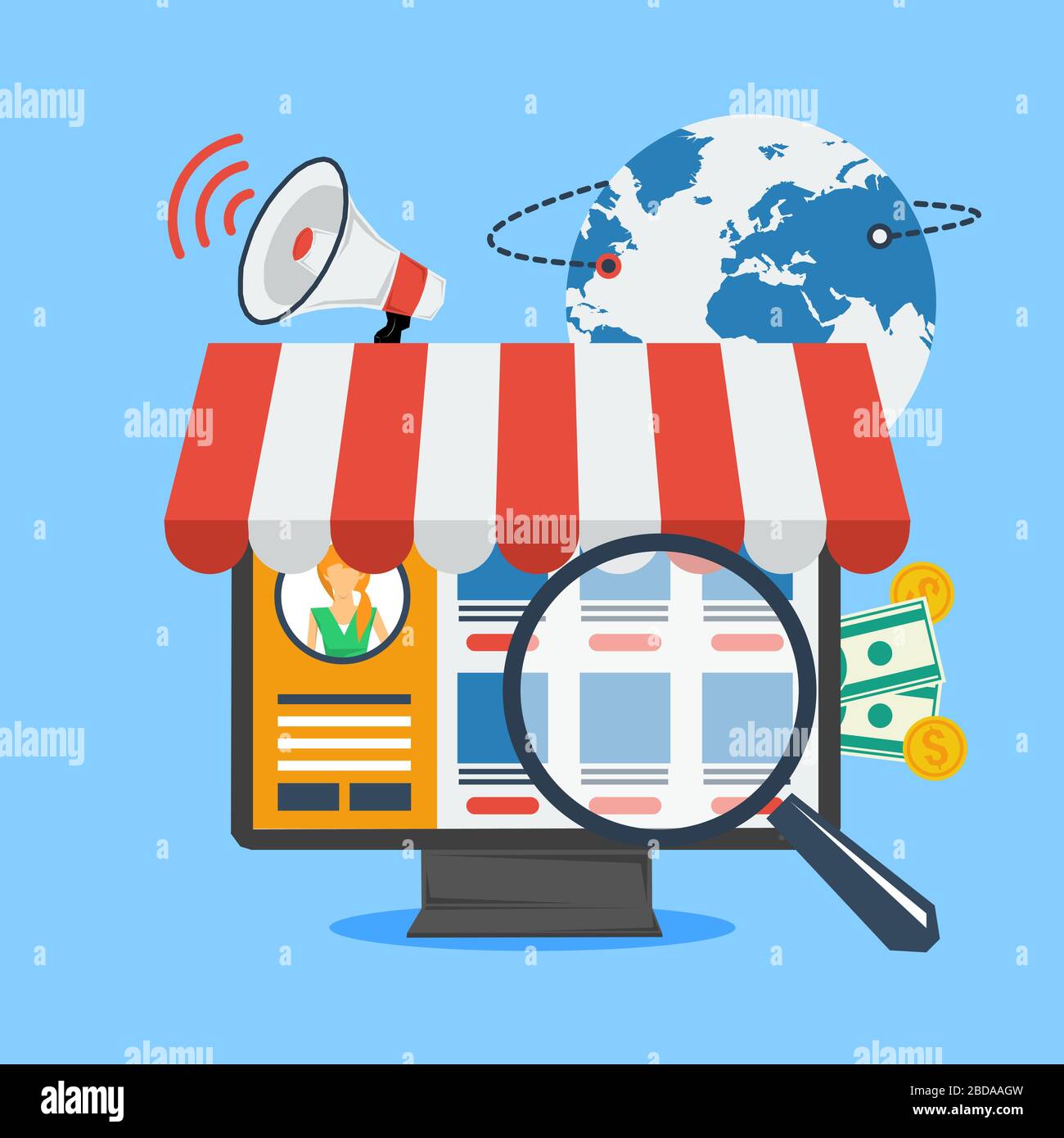 Online shopping concept Stock Vector Images - Alamy