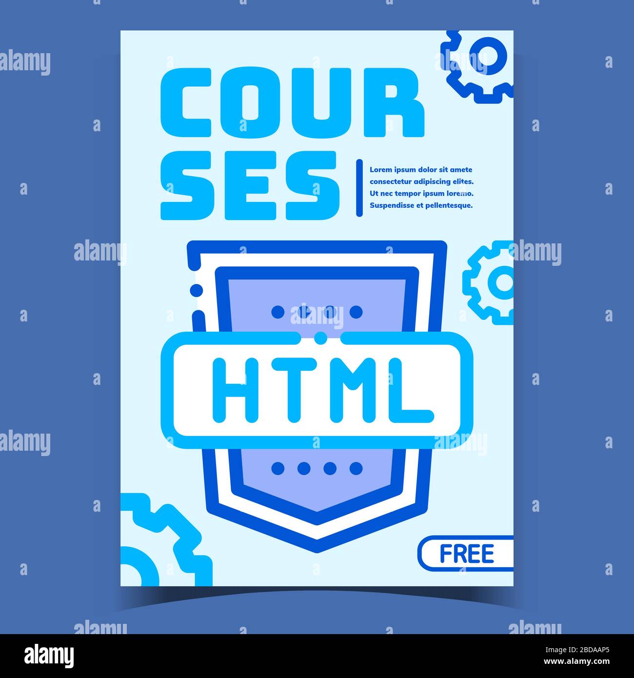 Html Courses Creative Advertising Banner Vector Stock Vector Image ...