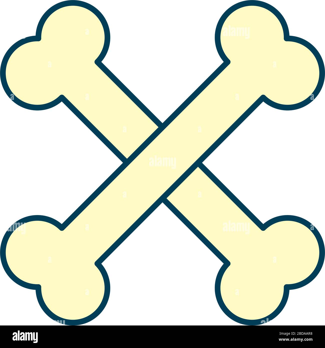 bones crossed icon over white background, line and fill style, vector ...