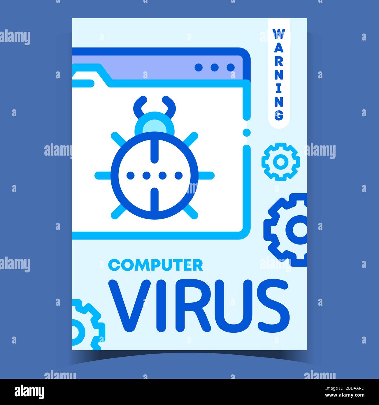 Computer Virus Warning Advertising Poster Vector Stock Vector Image ...