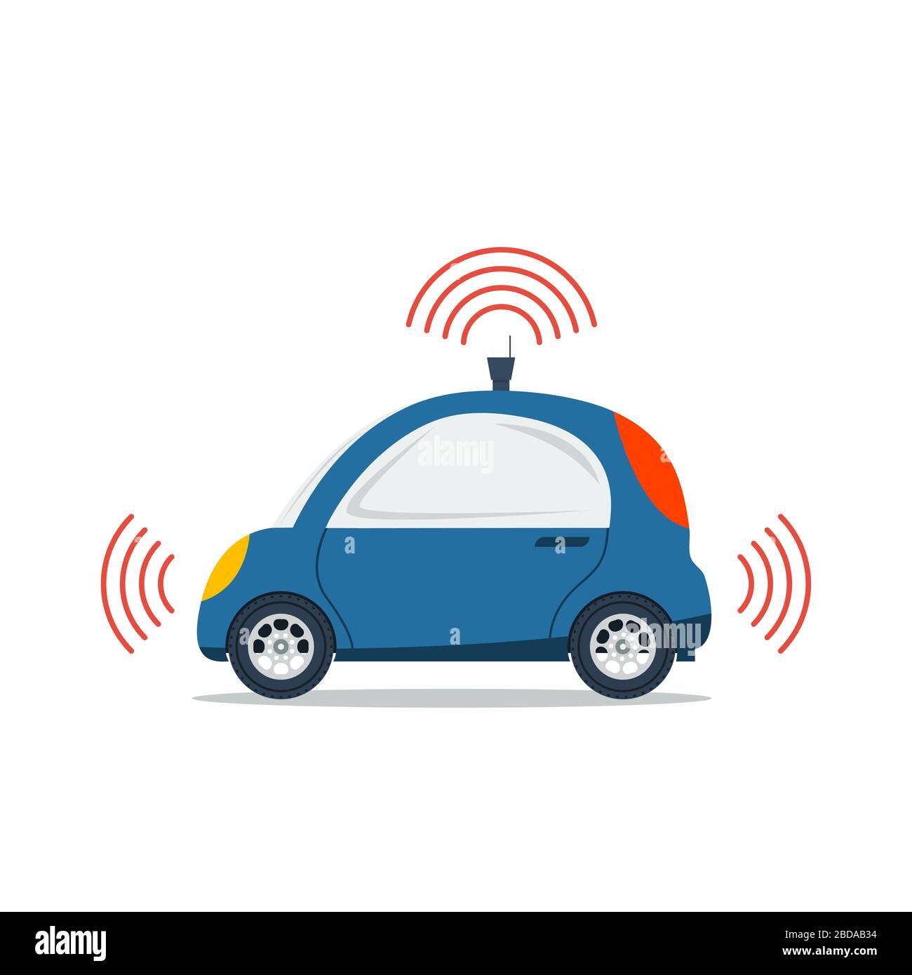 Self driving car isolated vector Stock Vector Image & Art - Alamy