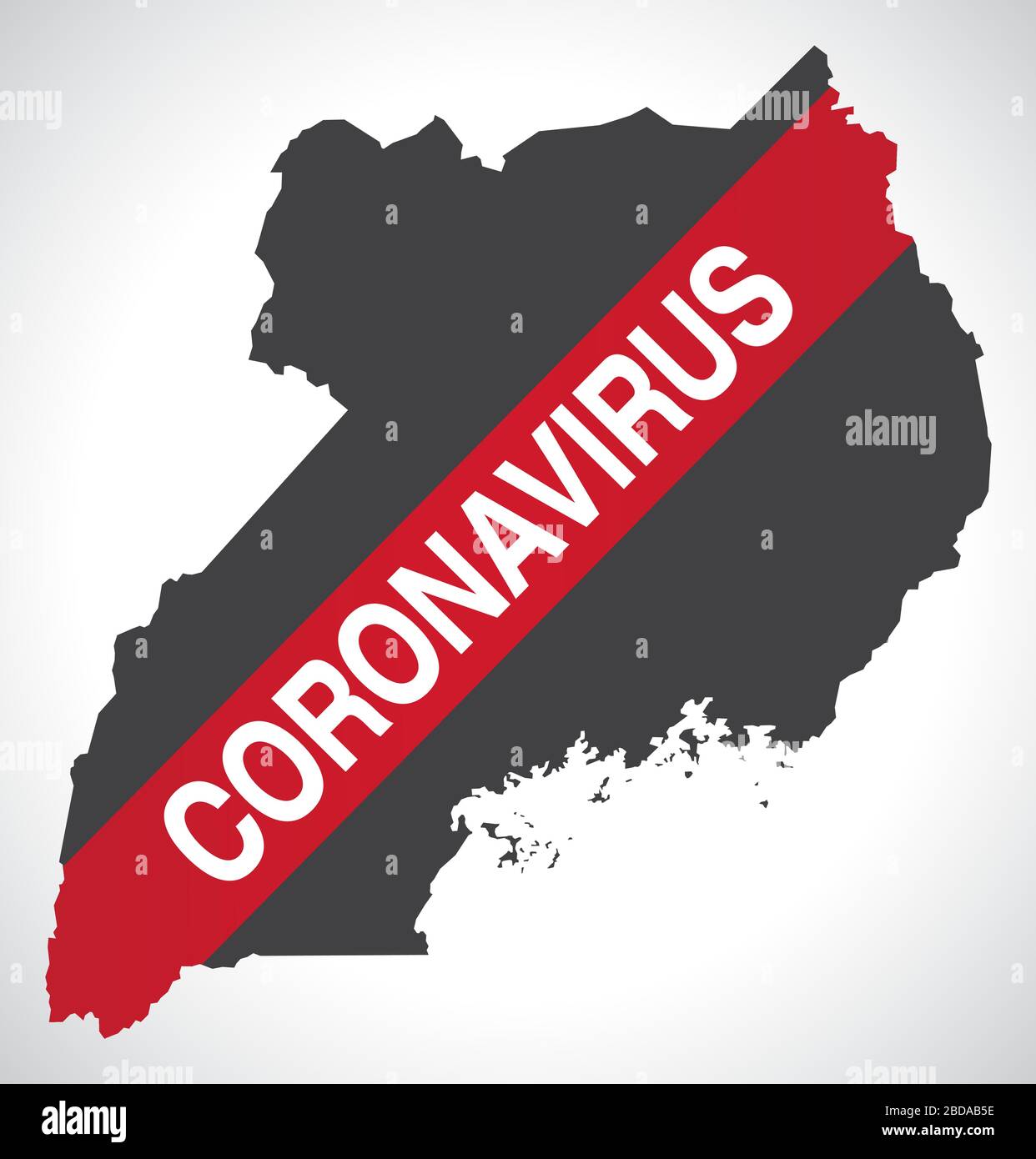 Uganda map with Coronavirus warning illustration Stock Vector Image ...