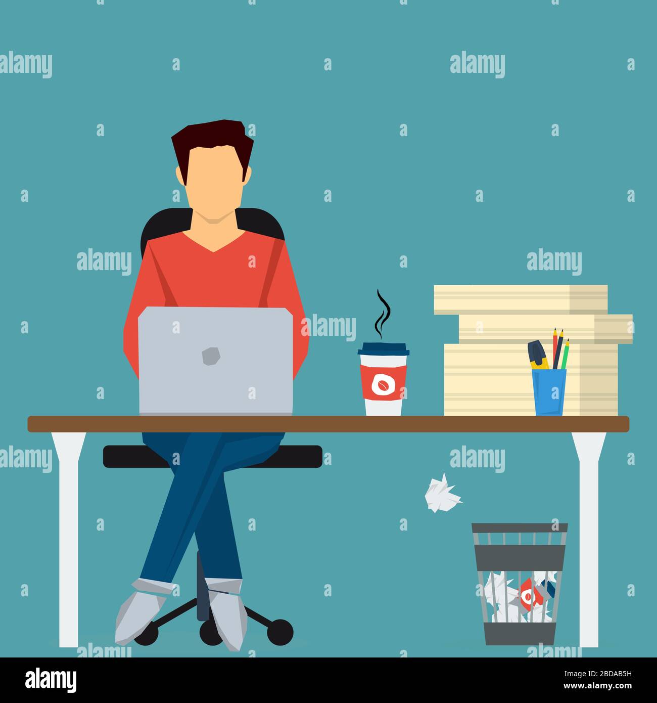 Work table businessman papers Stock Vector Images - Alamy