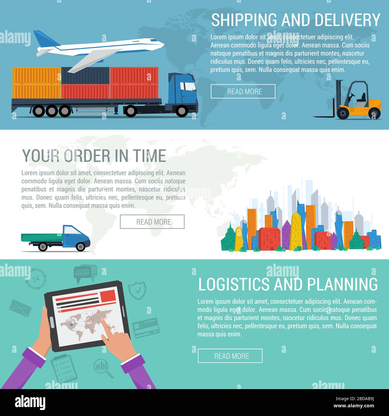 Three banners logistic and transportation Stock Vector Image & Art - Alamy