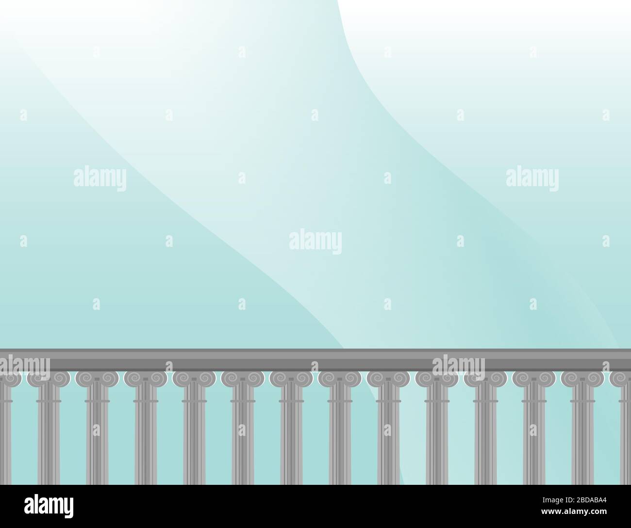 Realistic vector ancient balcony border on a sky background Stock ...