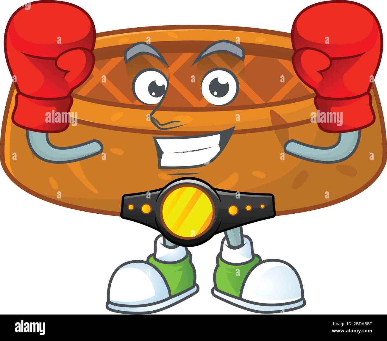A sporty peanut cookies boxing athlete cartoon mascot design style ...