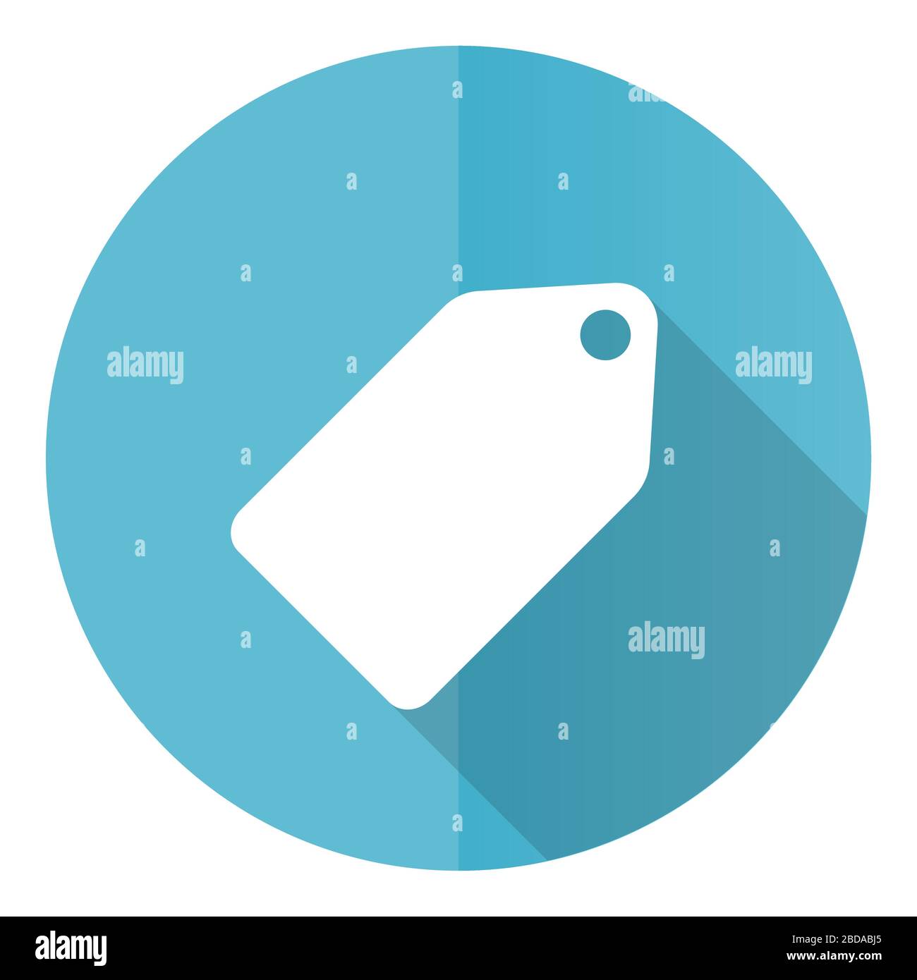 Label ticket blue round flat design vector icon isolated on white ...